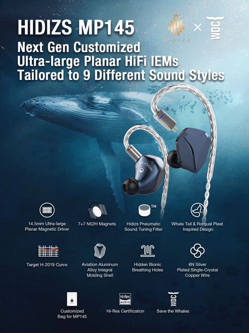 Hidizs MP145 Planar Magnetic IEMs – Limited Golden Titanium Edition